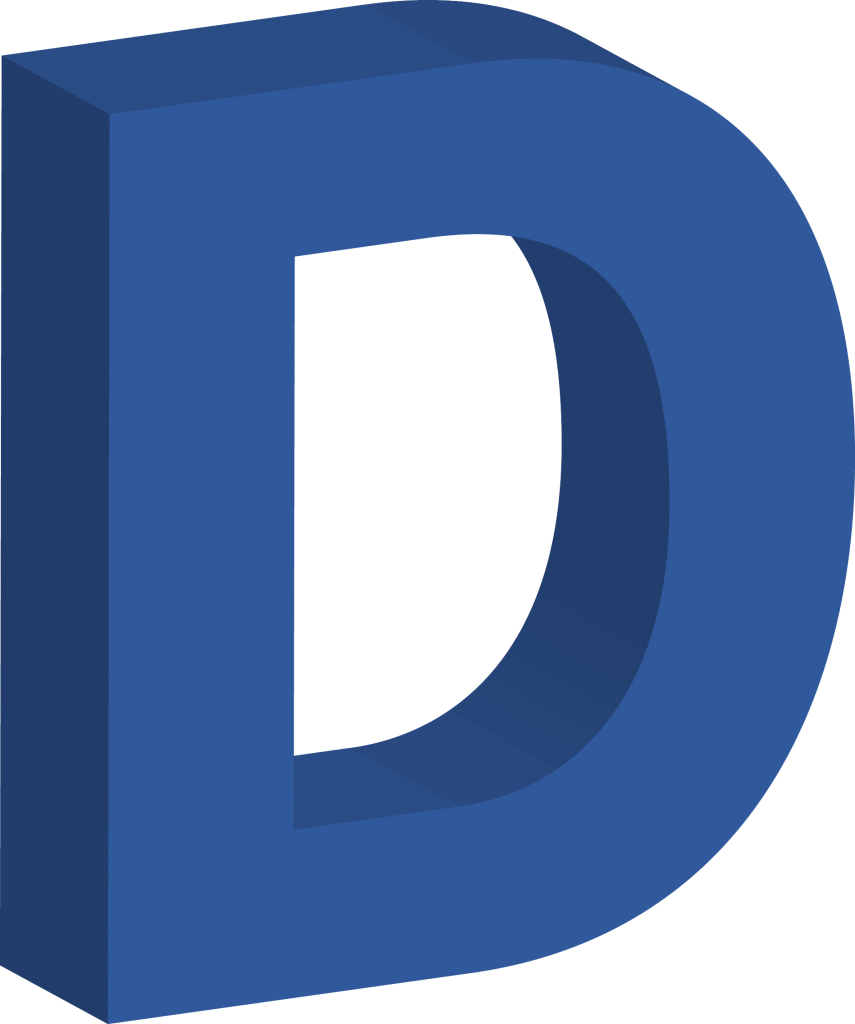 3D-bokstaven D-blå - Pedagogverkstan