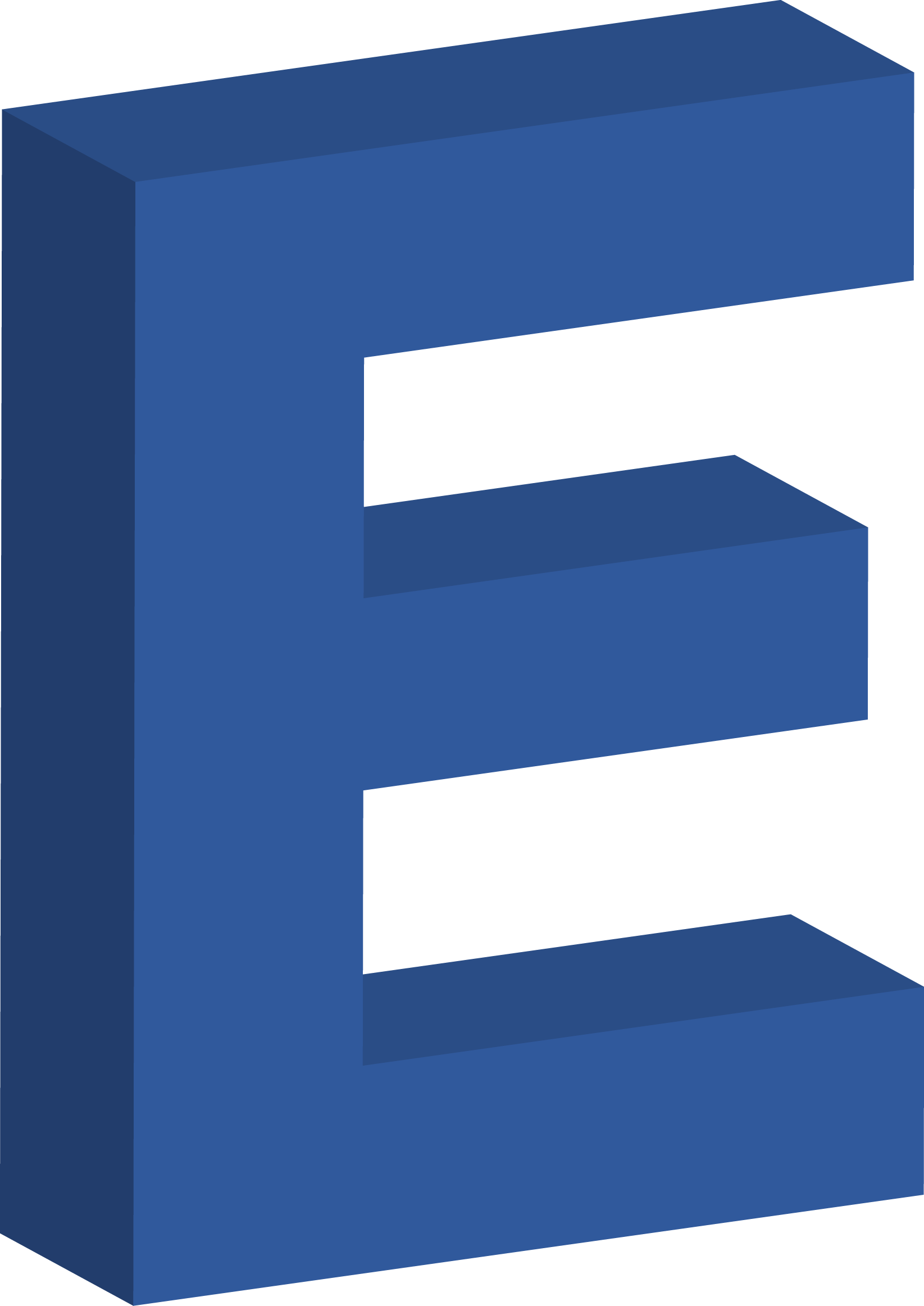 3D-bokstaven E-blå - Pedagogverkstan