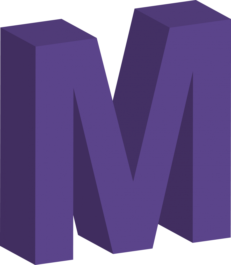 3D-bokstaven M-lila - Pedagogverkstan