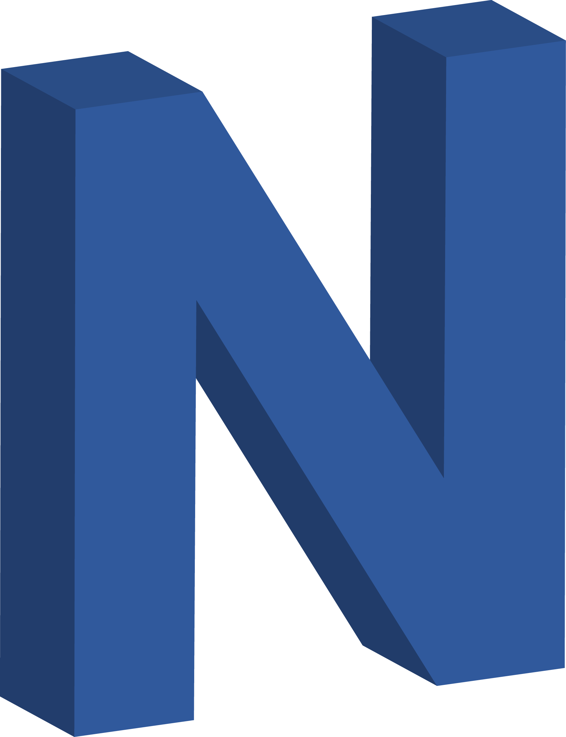 3D-bokstaven N-blå - Pedagogverkstan